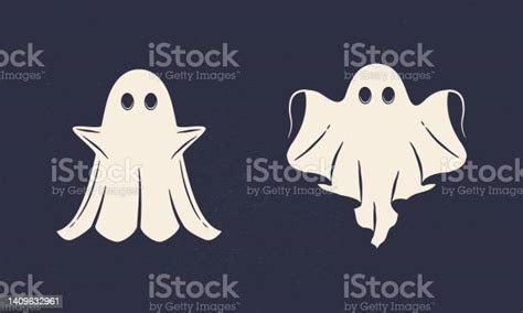 고스트 캐릭터가 설정됩니다 재미있는 유령 빈티지 아이콘 엠블럼 엠블럼 라벨 포스터를위한 디자인 요소 벡터 일러스트 레이 션 귀신에 대한 스톡 벡터 아트 및 기타 이미지