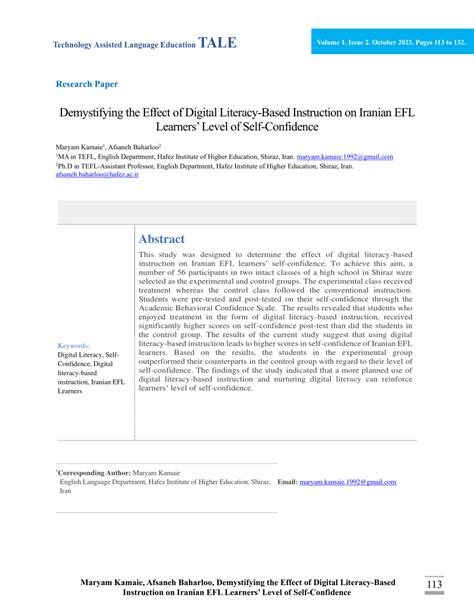 Pdf Demystifying The Effect Of Digital Literacy Based Instruction On Iranian Efl Learners