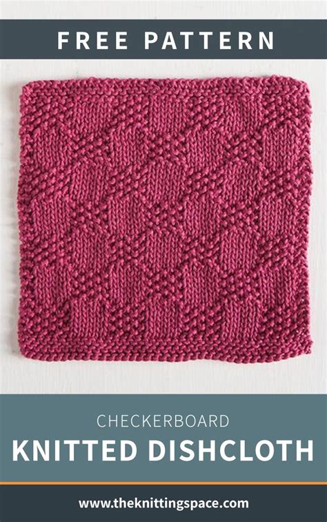 Checkerboard Knitted Dishcloth Free Knitting Pattern Artofit
