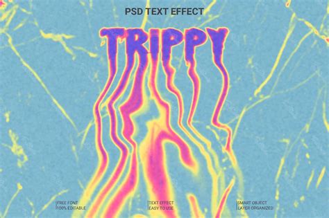 Trippy Text Style Effect Free Photoshop PSD File