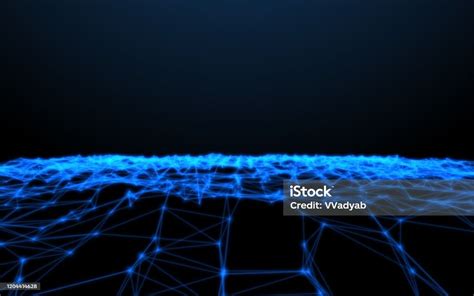 추상 파란색 은 선과 점 배경을 연결합니다 플렉서스 효과 디자인 파도 패턴에 대한 스톡 벡터 아트 및 기타 이미지 파도 패턴