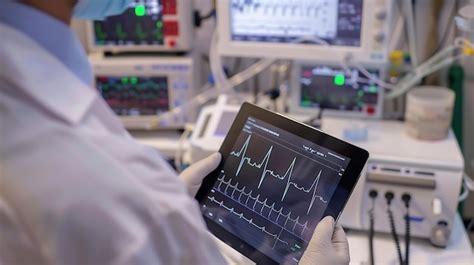 Digital Health Analysis By Cardiologist Using Tablet In Innovative Cardiac Consultation Room