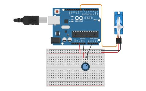 Circuit Design Lab 12 3 Servo Motor With Potentiometer Tinkercad