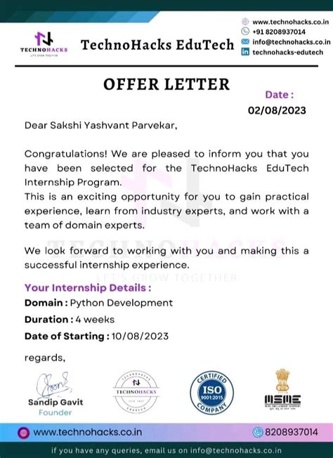 sakshi parvekar on linkedin technohacksedutech