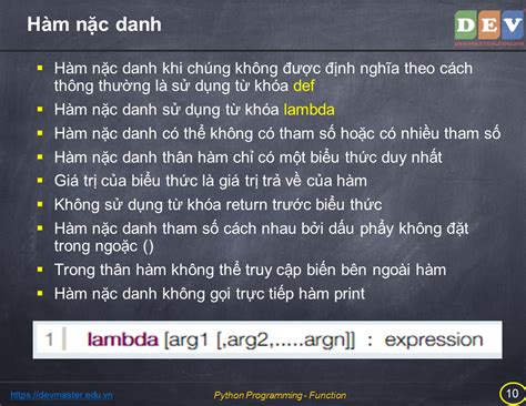 Khái niệm về hàm trong python DEVMASTER
