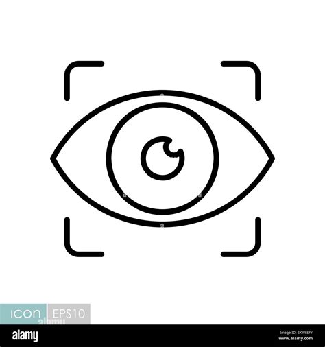 Eye Scan Vector Icon Retina Check Symbol Security Sign Graph Symbol