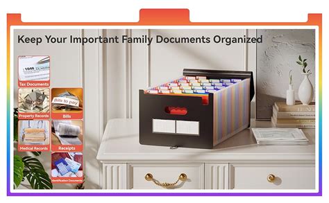 ABC Life Expanding File Folder Pockets A Accordion File Organiser Portable Rainbow