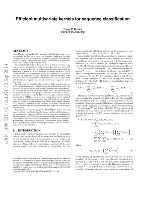 pdf efficient multivariate sequence classification