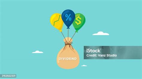 금융 성장 차트와 배당 소득 증가 또는 투자 수익률을 나타내는 달러 아이콘을 묘사한 풍선이 있는 배당 돈 가방 개념에 대한 스톡 벡터 아트 및 기타 이미지 Istock