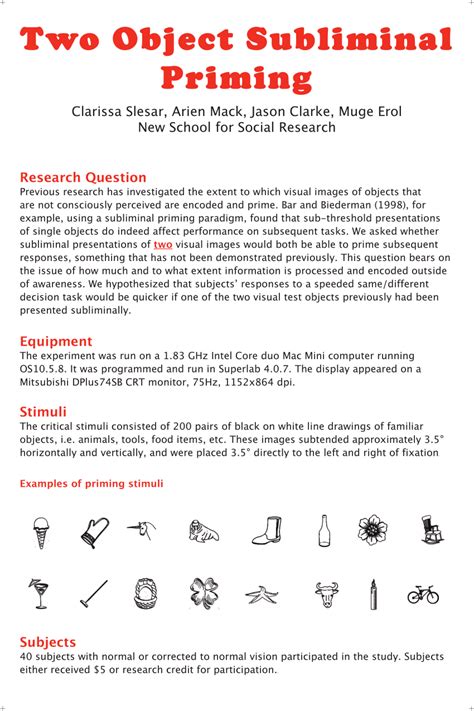pdf two object subliminal priming