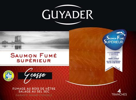 Saumon Fumé Supérieur élevé En Ecosse Guyader X 4 140 G Bam