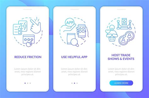 Collecting Reviews Approaches Blue Gradient Onboarding Mobile App