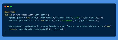 Типы операций обновления в Mongodb с использованием Spring Boot Telegraph