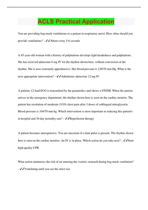 Acls Practical Application Acls Practical Application Stuvia Us