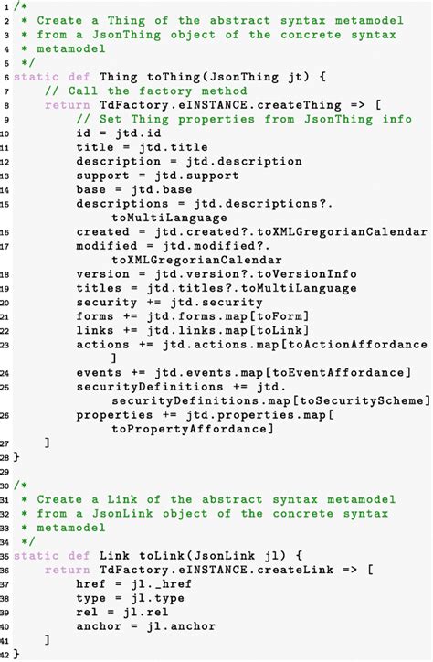 Excerpt Of The M2m Transformation From The Concrete Syntax Metamodel To