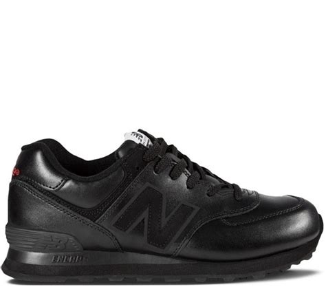 New Balance 574 мужские и женские кожаные чёрные купить