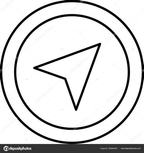 Gps Arrow Navigation Icon Outline Style Stock Vector By Iconfinder