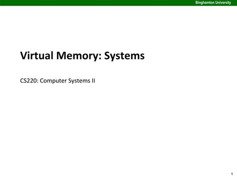 Ppt Virtual Memory Systems Cs220 Computer Systems Ii Powerpoint Presentation Id3648324