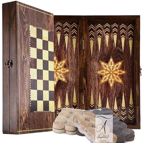 تخته نرد و شطرنج کلاف روس طرح گردو فروشگاه آرتانامیک