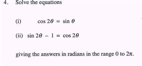 get answer solve the equations cos 2 theta sin theta