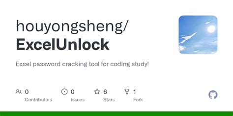 GitHub Houyongsheng ExcelUnlock Excel Password Cracking Tool For Coding Study