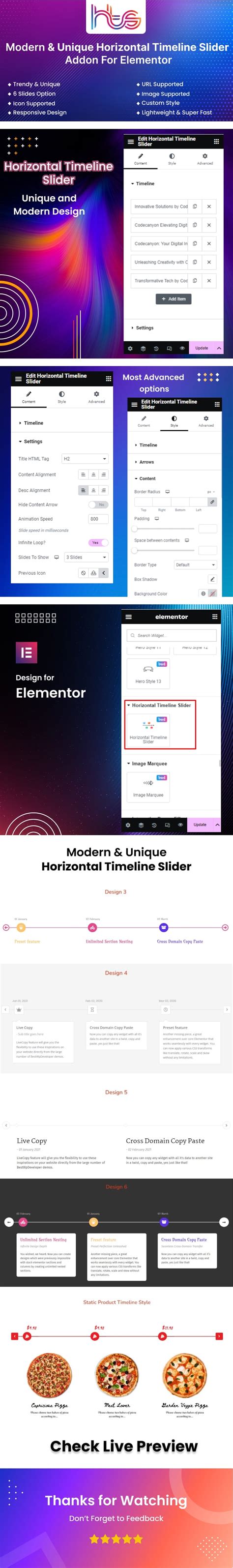 Bwd Horizontal Timeline Slider Addon For Elementor