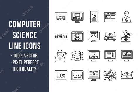 Premium Vector Computer Science Line Icons