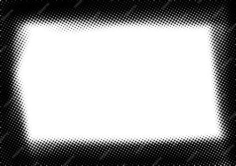 Premium Vector Halftone Circle Frame Horizontal Background Black Circular Border Using