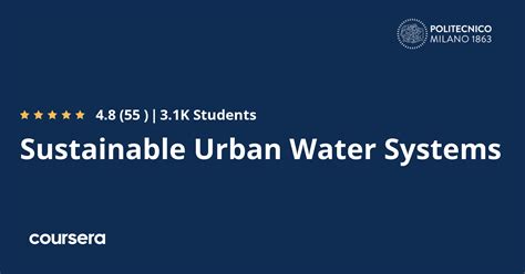 Sustainable Urban Water Systems Coursera