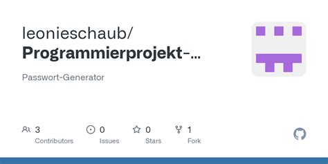 Programmierprojekt Passwort Generatorhauptmenupy At Main · Leonieschaubprogrammierprojekt