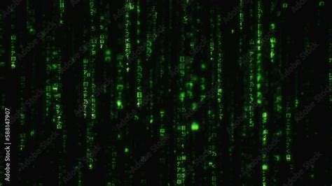 Matrix Code Rain Green Letters Vídeo De Stock Adobe Stock