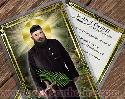 Saint St Alberic Crescitelli China Laminated Catholic Holy Card Great