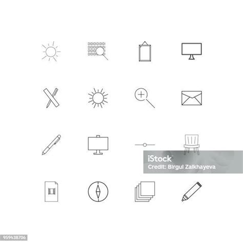 창조적인 프로세스 및 설계 선형 얇은 아이콘 설정합니다 간단한 벡터 아이콘 설명 0명에 대한 스톡 벡터 아트 및 기타 이미지 0명 디자인 벡터 Istock