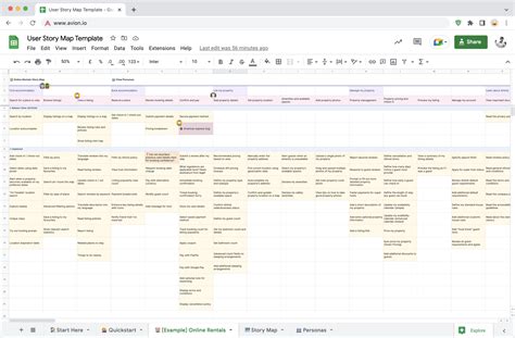 User Story Mapping Template Excel