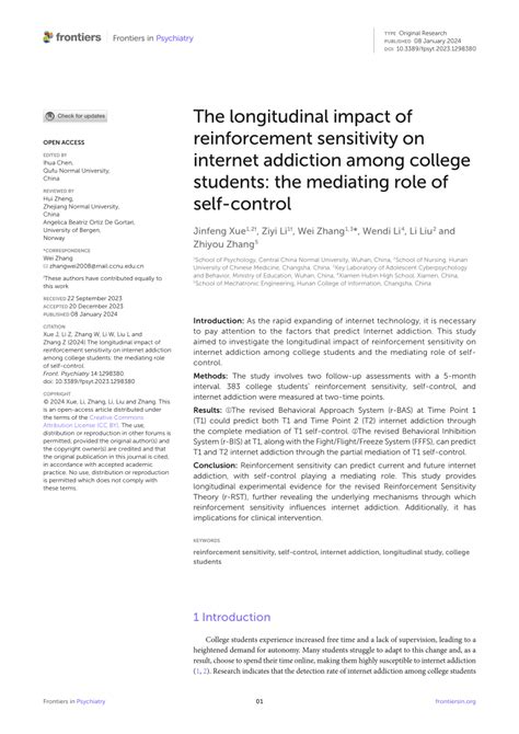 Pdf The Longitudinal Impact Of Reinforcement Sensitivity On Internet