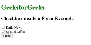 How To Create A Checkbox In Html Geeksforgeeks
