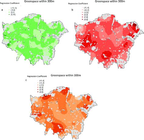 A C Geographically Weighted Regression Coefficients For Associations Download Scientific