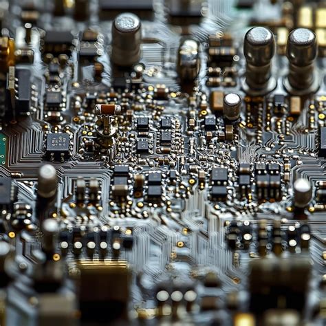 A Closeup Shot Of A Microchip Circuit Board Illustrating Intricate Details Technology Premium