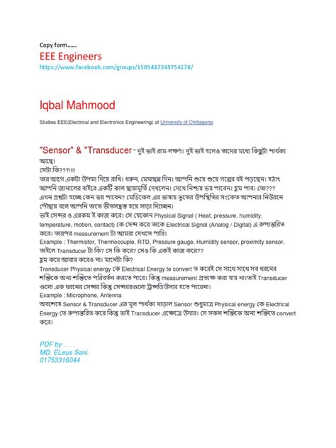 Sensor Transducer Pdf Science And Mathematics