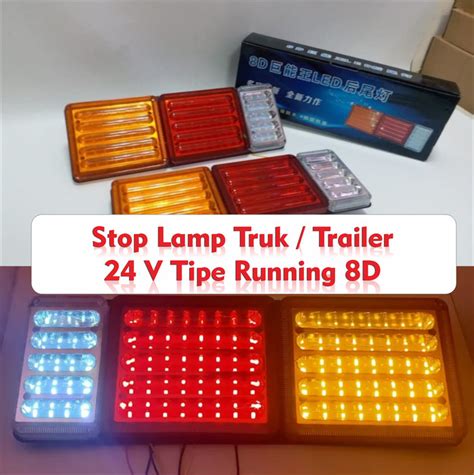 Stop Lamp Lampu Belakang Truk 8d Canter 12 24 Volt Led Running Lazada Indonesia