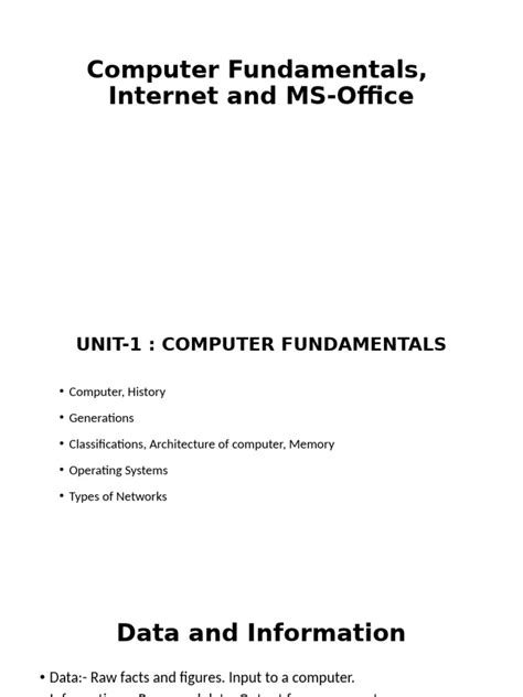 001 Computer Fundamentals Part 1 Pdf