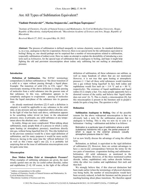 Pdf Are All Types Of Sublimation Equivalent
