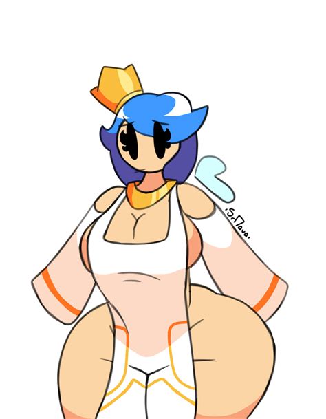 Rule 34 Apron Big Breasts Big Thighs Blue Hair Crown Fairy Forager