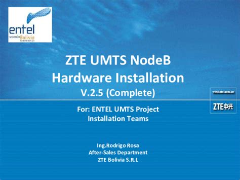 Pdf Zte Umts Nodeb Hardware Installation V25 Complete For Entel