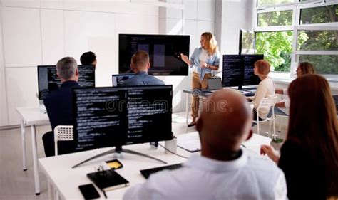 Programmer Code Training In Classroom Stock Image Image Of Office