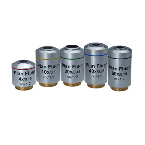 Infinity Corrected Long Working Distance Plan Fluor Apochromatic Microscope Objective Lens Set