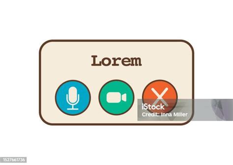 개요 아이콘이 있는 영상 또는 음성 통화 위젯 미적 빈티지 스타일 아이콘 스피커 화상 회의 및 통화 종료 버튼 향수를