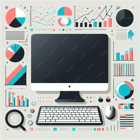 Premium Photo Computer And Graphs Realistic Photo