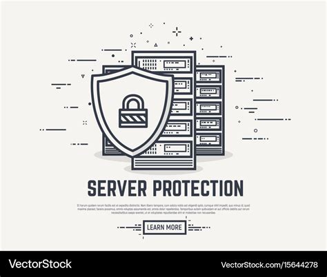 Server Security Line Royalty Free Vector Image