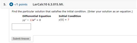 Solved Find The Particular Solution That Satisfies The